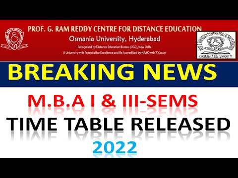 STUDENT ALERT | PGRRCDE EXAMS 2022 | M.B.A I/III-SEMS TIME TABLE RELEASED 2022 | REGULAR EXAMS |