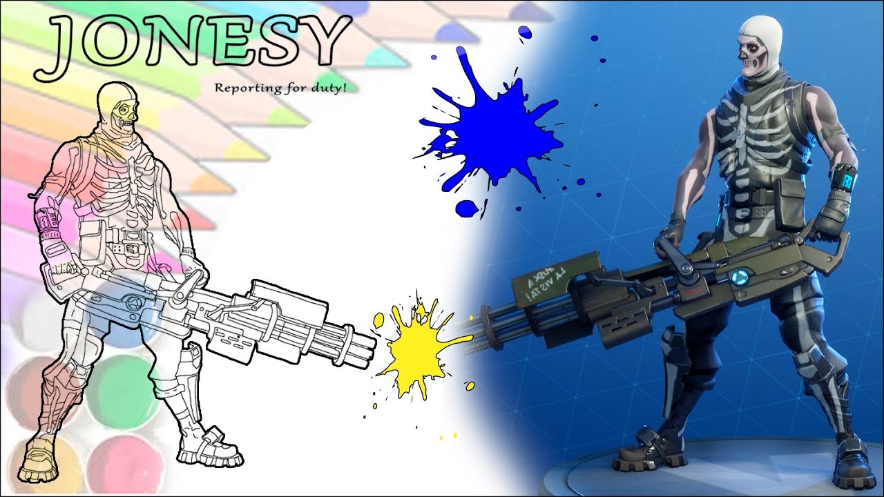 Fortnite Skull Trooper Jonesy Homemade printable coloring page for kids