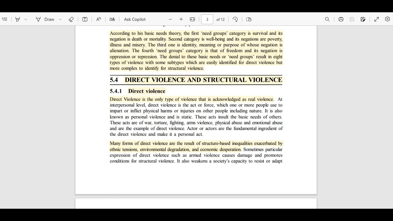 Human Security Unit 5 ~Defining Violence || Differences between Direct & Structural Violence