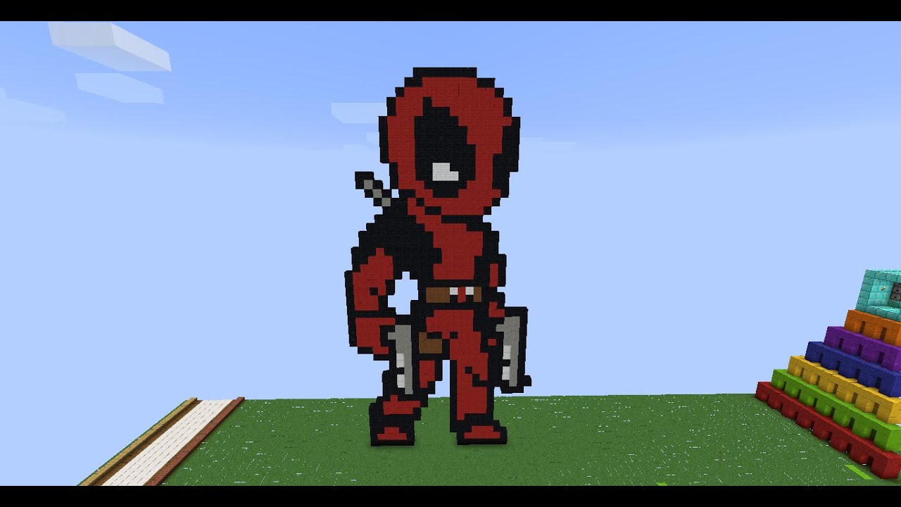Deadpool Pixel Art Speed Builder (Minecraft)