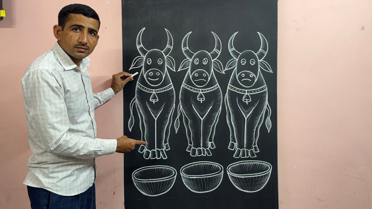 Three cows drawing step by step || cow art ||🐮🐄 #cowdrawing #cowart #artist 