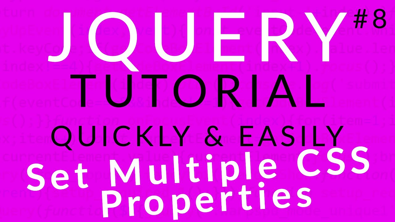 jQuery Tutorial 8 || jQuery css() Method || Set Multiple CSS Properties  || Ujjwal Technical Tips