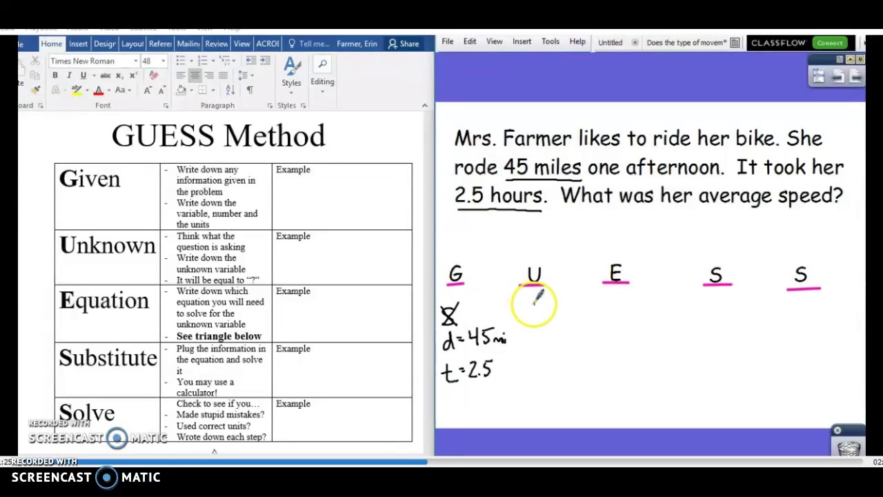 GUESS method instructions