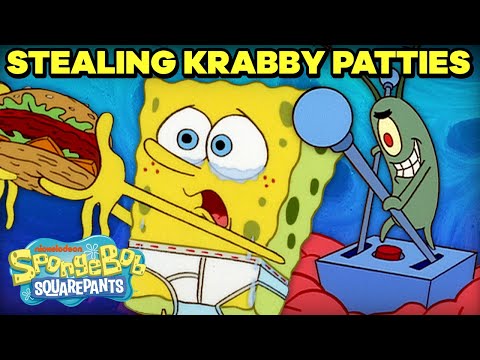 Plankton's Top 20 Attempts to Steal the Krabby Patty 🍔 | SpongeBob