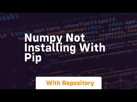 numpy not installing with pip