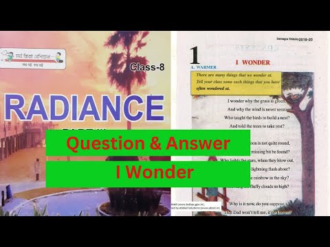 I Wonder in Hindi |English class 8 | chapter 1 | By-Rajesh Sir