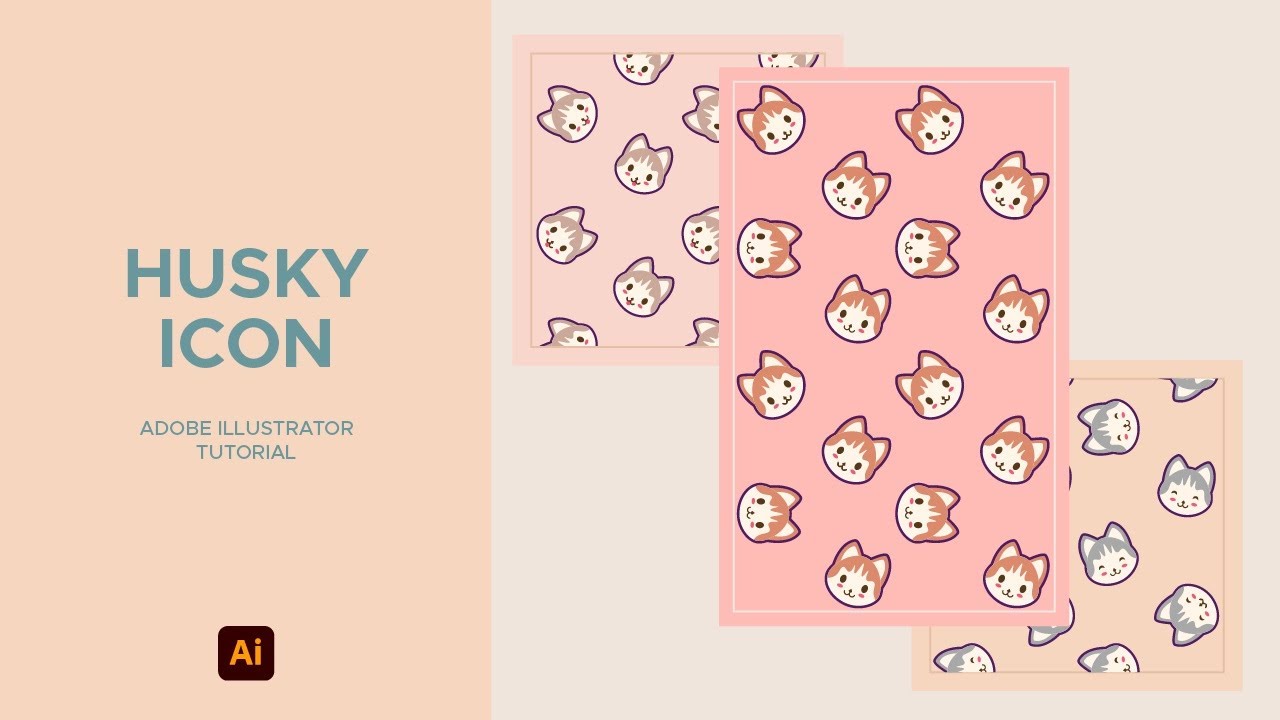 How to create husky icon - Adobe Illustrator Tutorial