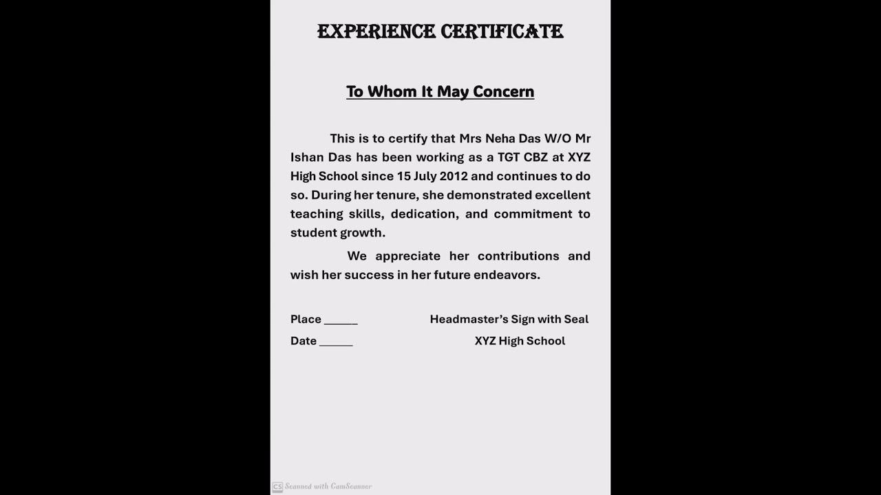 Teaching Experience certificate format// Teacher experience certificate @memorableclips-n6s