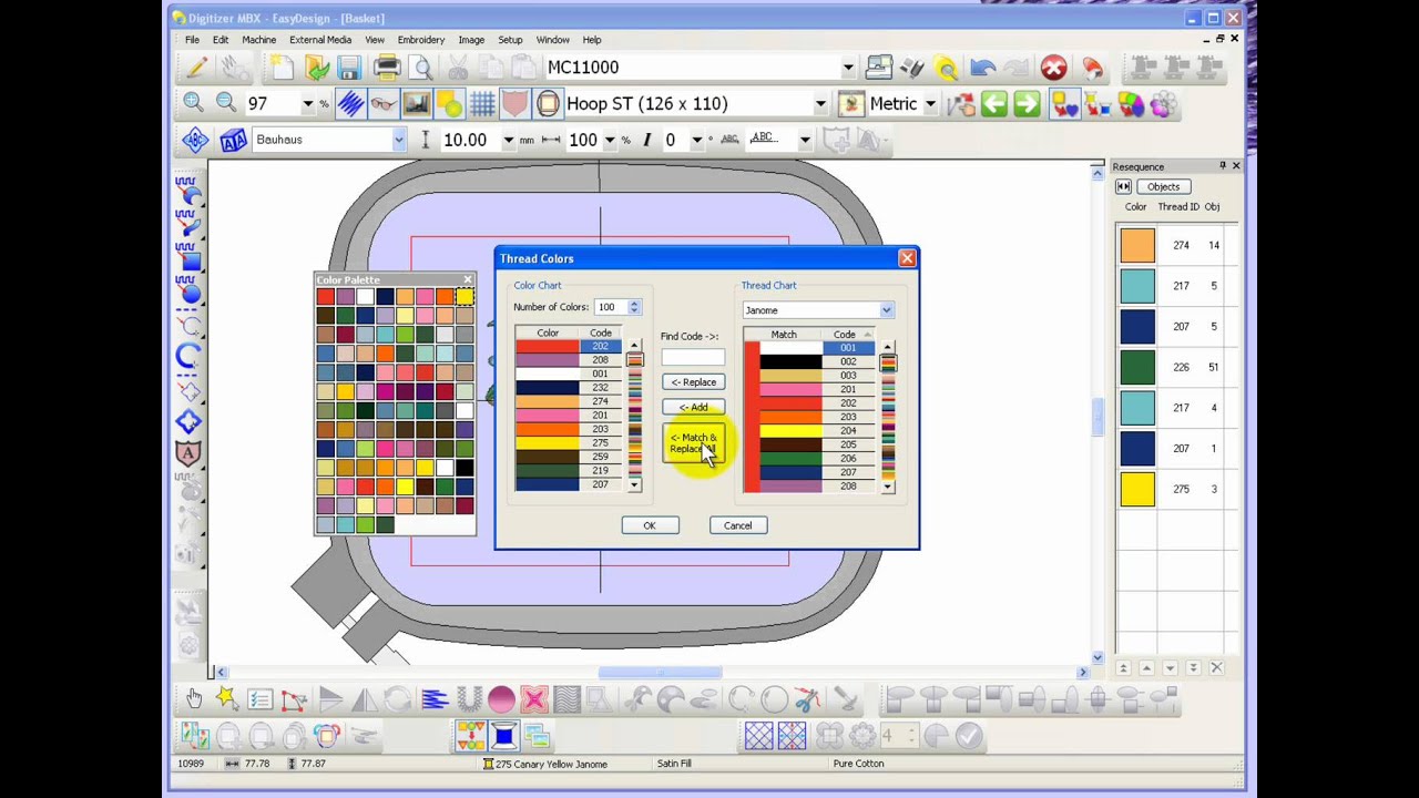 Digitizer MBX Tutorial - Thread Colours
