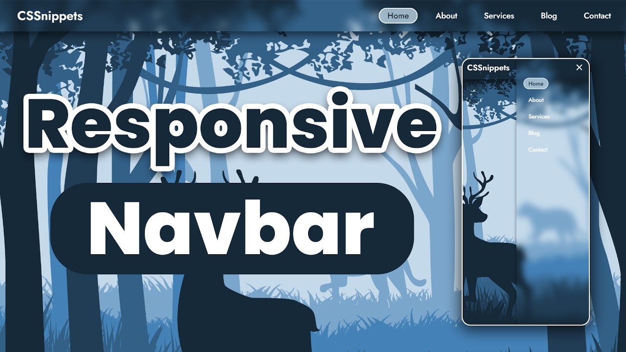 How to Create Responsive Navigation Bar Using HTML, CSS & JavaScript