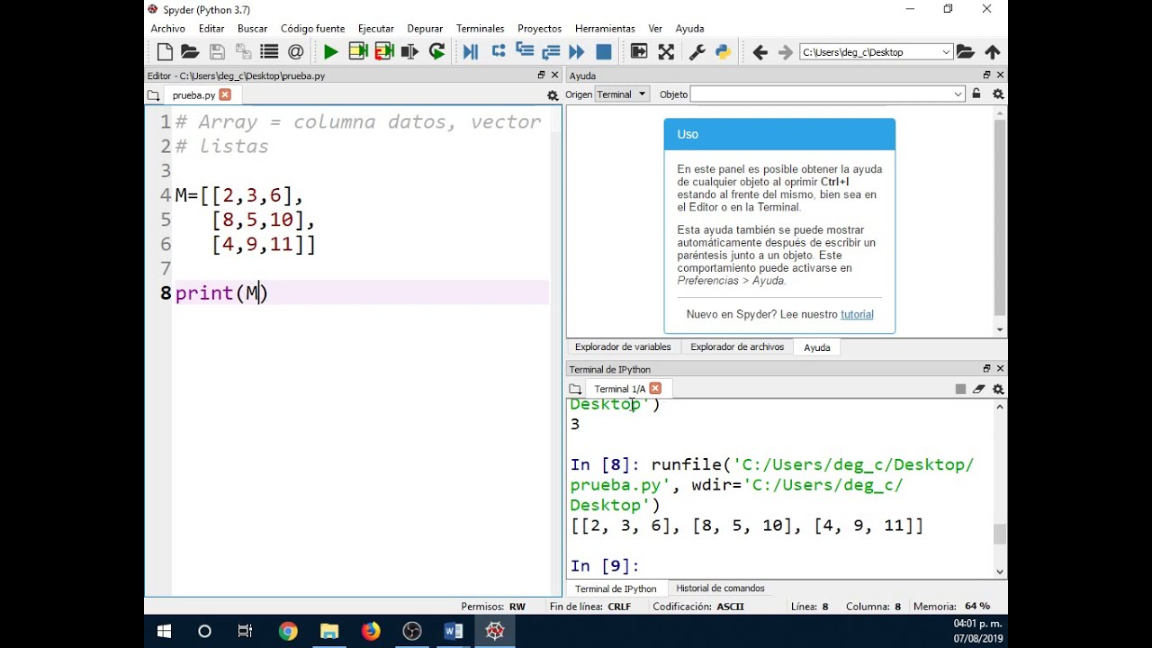 Listas y paradigma Array en Python