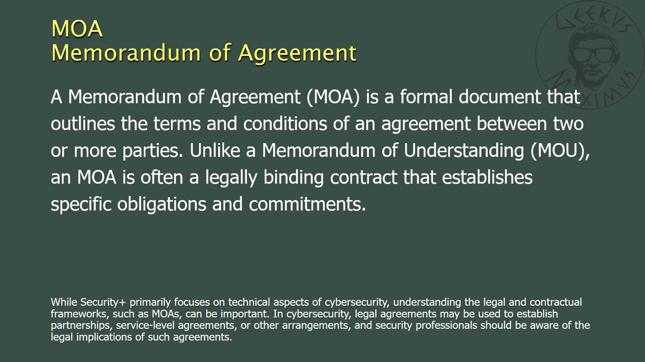 MOA - Memorandum of Agreement