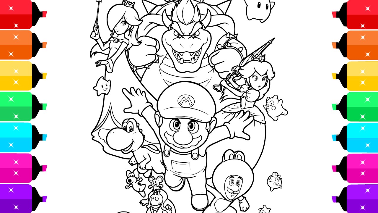 Super Mario The Galaxy Movie Coloring Pages | Coloring Super Mario All Characters