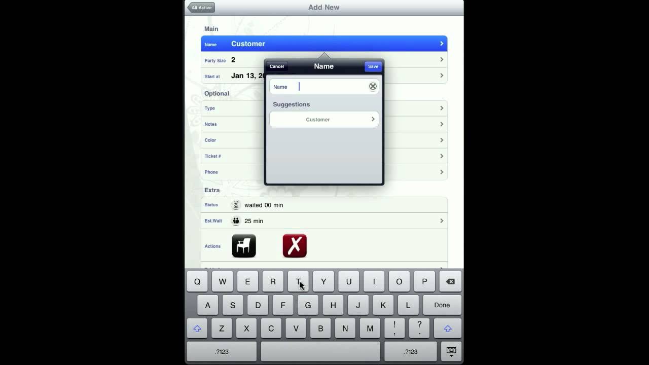 Wait List Manager HD Tutorial (Portrait Orientation, Gesture)