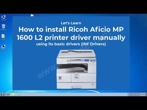 How to Install Ricoh Aficio MP 1600 L2 Printer & Scanner Driver Manually using its Basic Driver