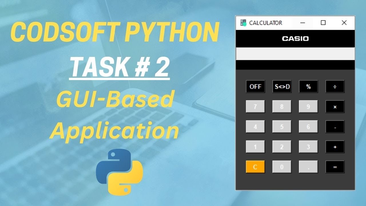 Codsoft python task 2 # Calculator | GUI application | internship| Computing Devotion