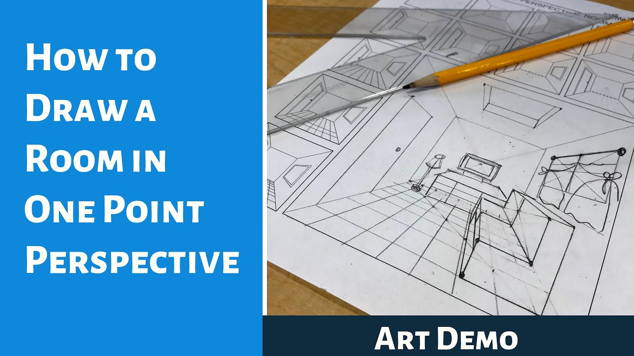 How to Draw a Room in One Point Linear Perspective | Art Lesson