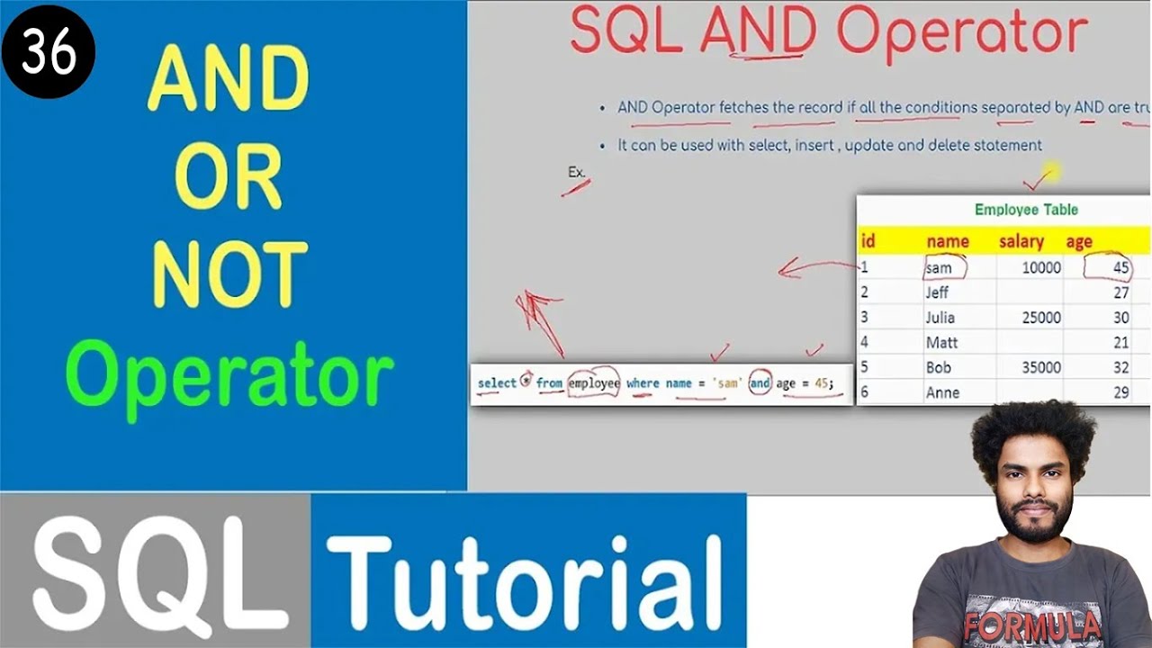 #36 AND | OR | NOT Operator in SQL | SQL Tutorial