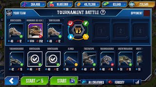 TOURNAMENT BATTLE EDMONTOSAURUS - JURASSIC WORLD THE GAME 1%