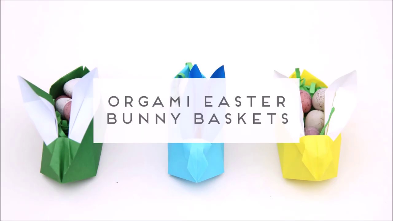 origami easter bunny basket tutorial