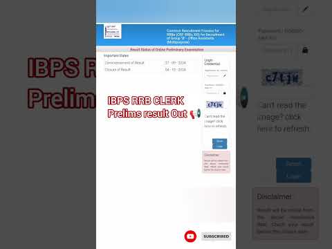 📢 IBPS RRB Clerk Prelims result 2024 Out 🔥 | IBPS RRB Office Assistant prelims result 2024 #shorts