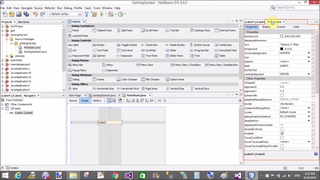 Getting Started With Hello World Message in JAVA Swing