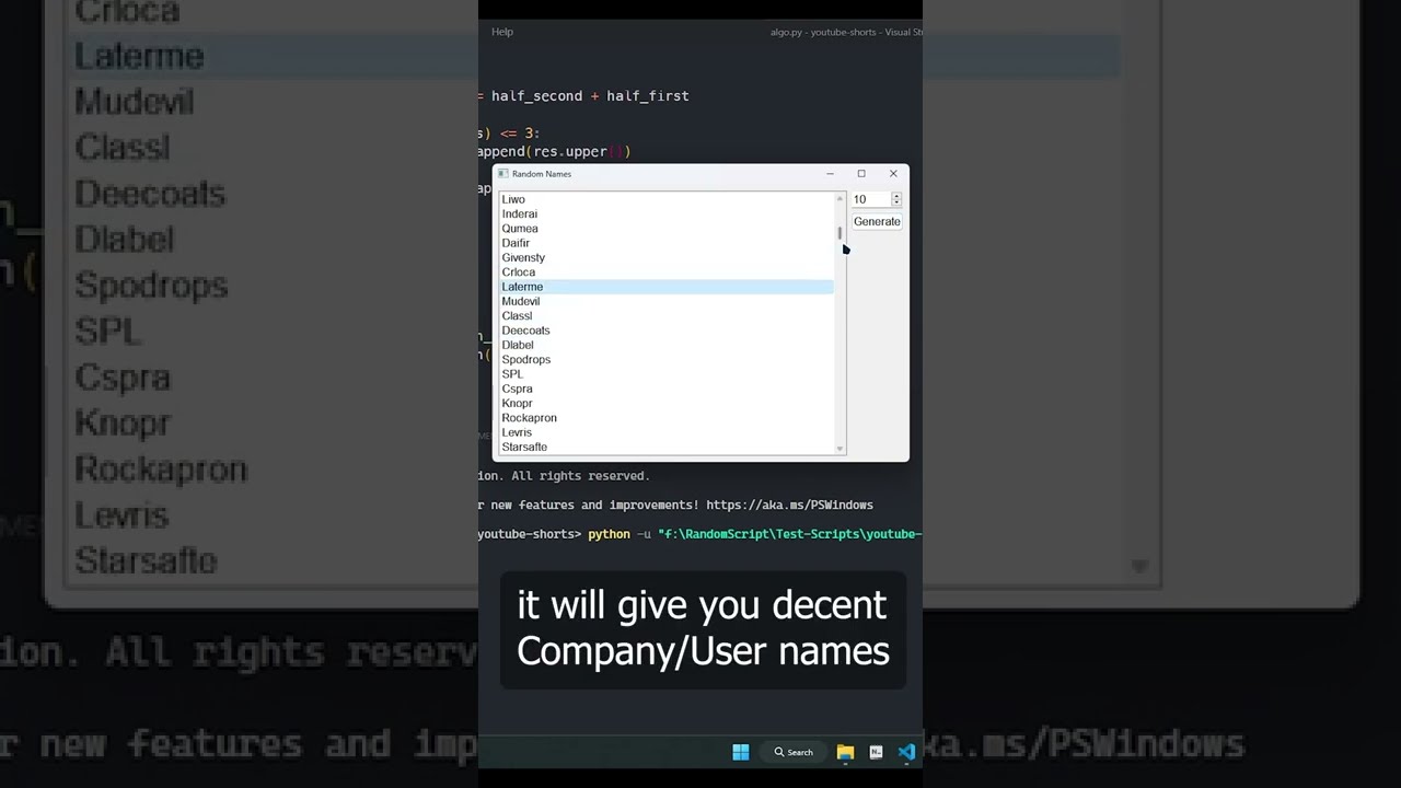 How To Create Simple Name Generation Algorithm in Python