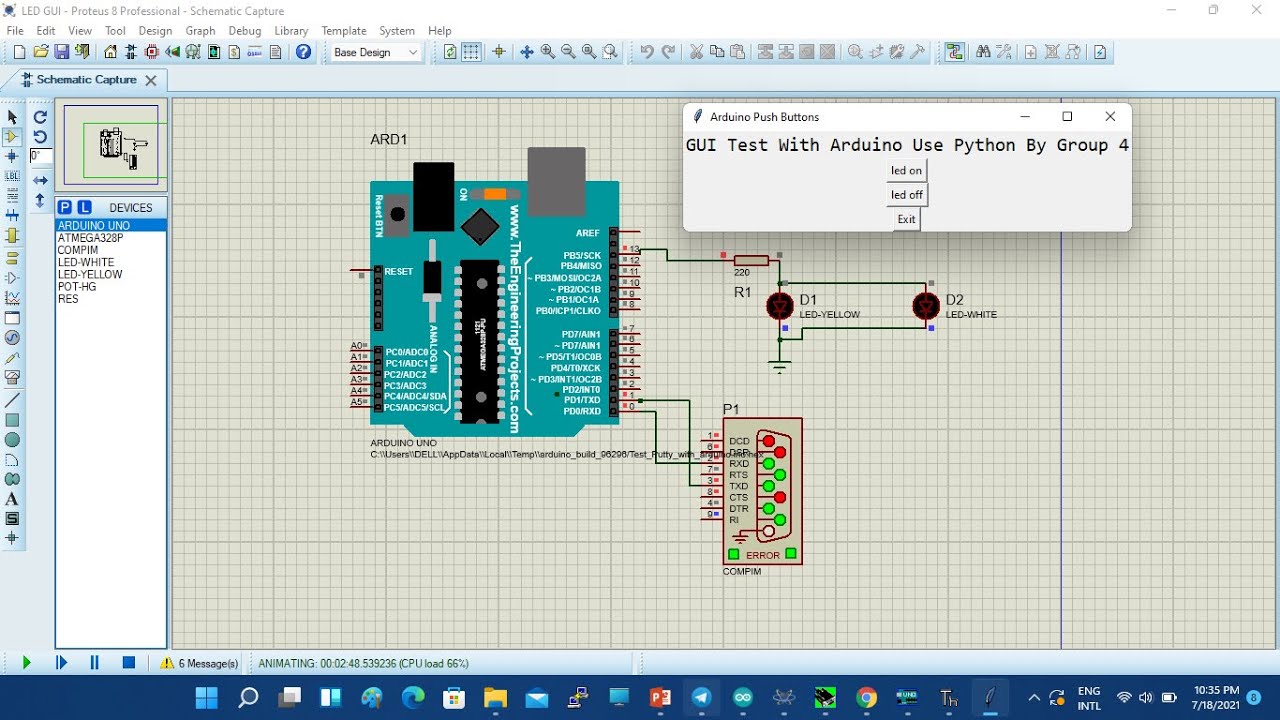 Control LED GUI By GUI Python using serial com with Arduino board