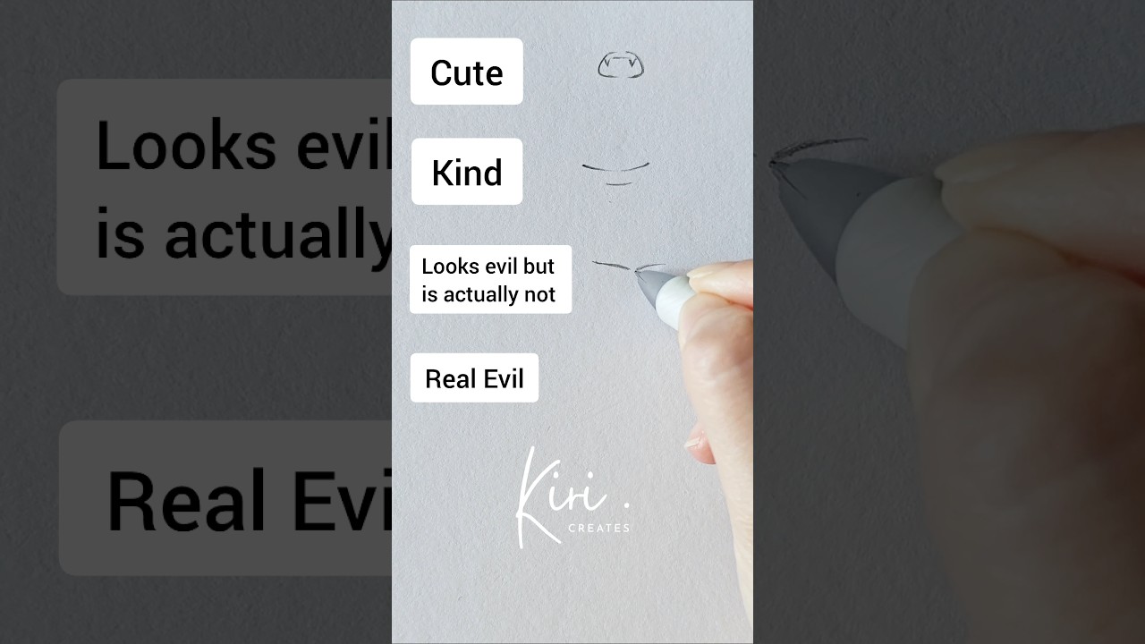 How to draw anime mouth Kind vs Evil - different expressions #howtodrawanime #howtodraw