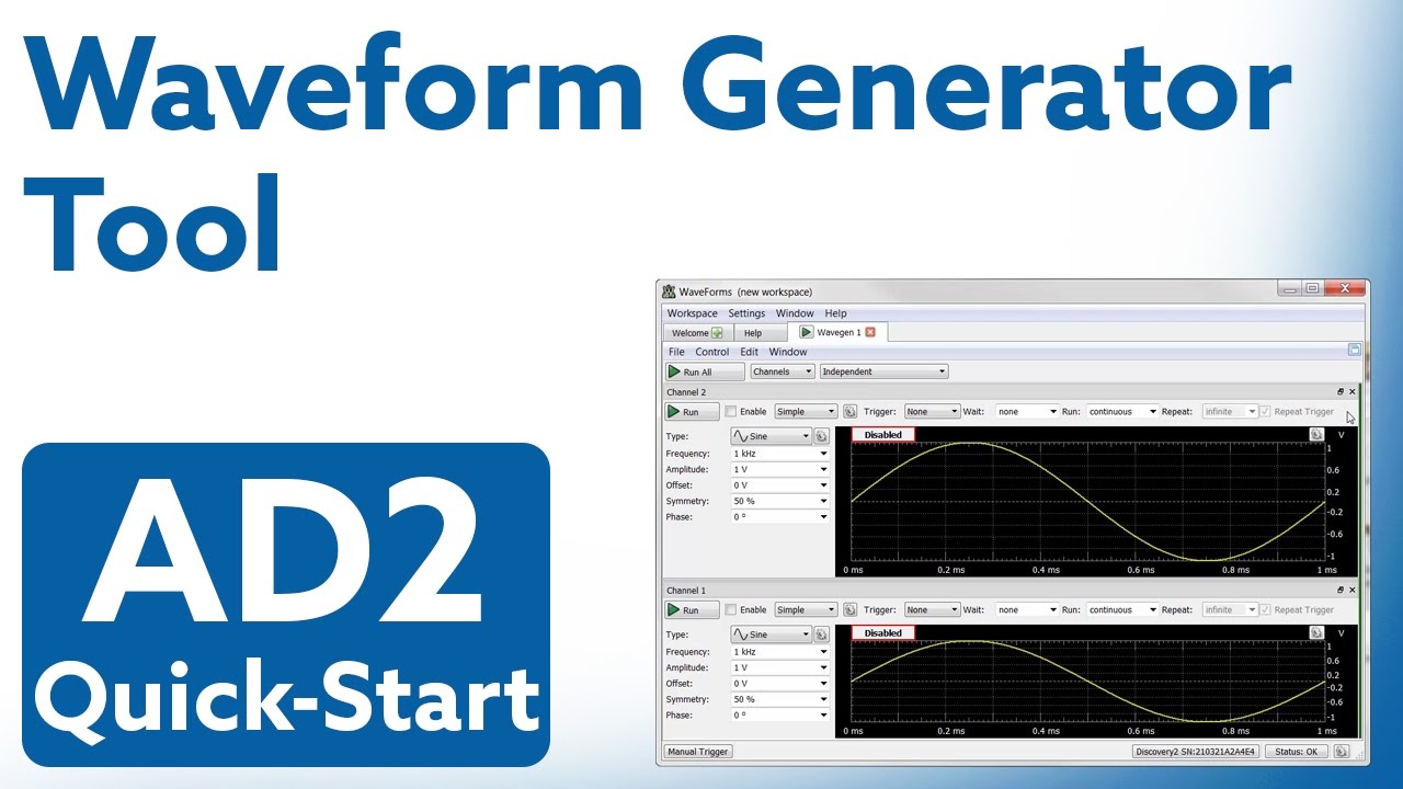Analog Discovery 2 Quick-Start: Video 5 - Waveform Generator Tool
