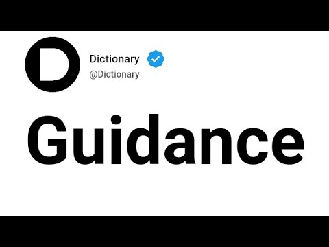 Guidance Meaning In English