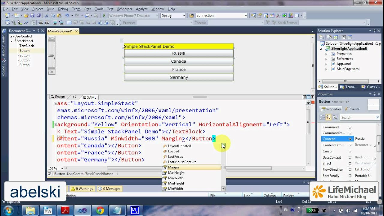 The StackPanel Layout in Silverlight