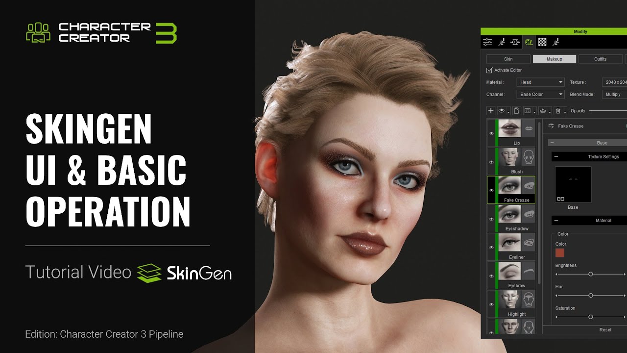 Character Creator 3 Tutorial - SkinGen UI & Basic Operation