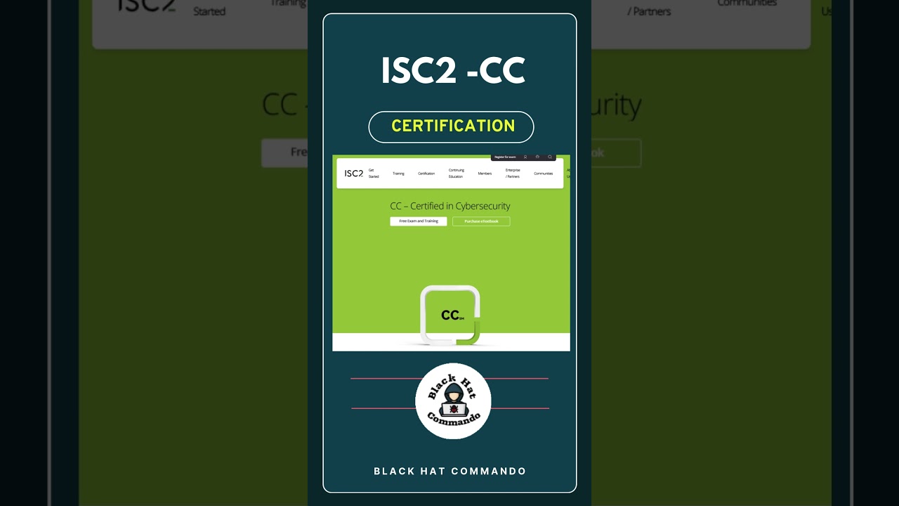 Free ISC2 CC ( certified in cybersecurity) certification #cybersecurity #education #securityseystem