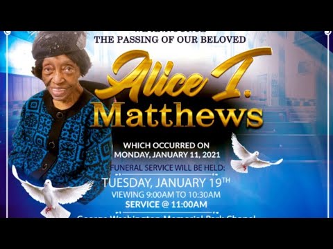 Funeral Service For Alice I. Matthews