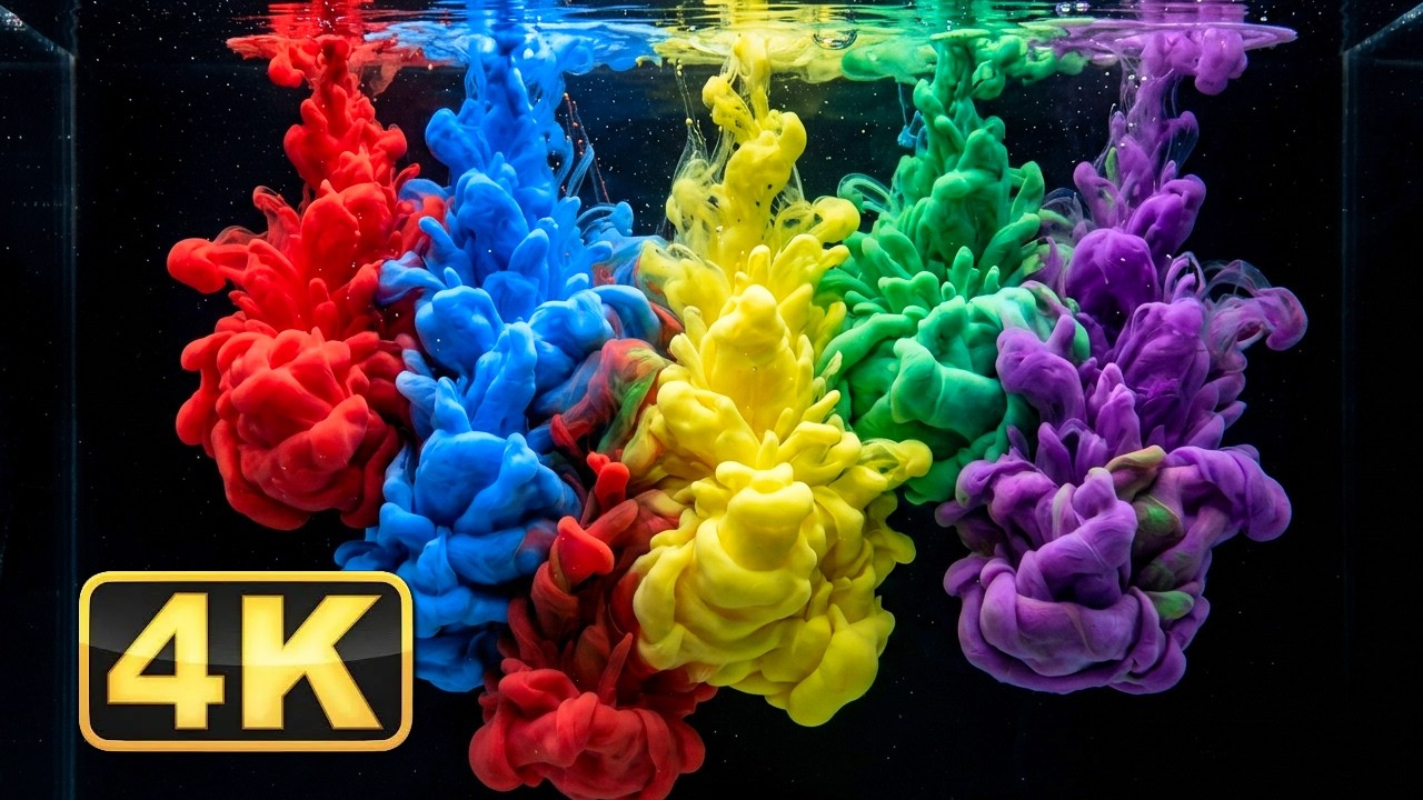 Abstract Liquid! V - 11! 1 Hour 4K Relaxing Screensaver for Meditation. Amazing Fluid/Relaxing Music