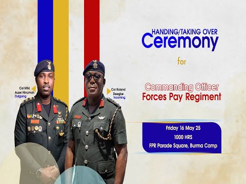 HANDING AND TAKING OVER CEREMONY FOR COMMANDING OFFICER FORCES PAY REGIMENT