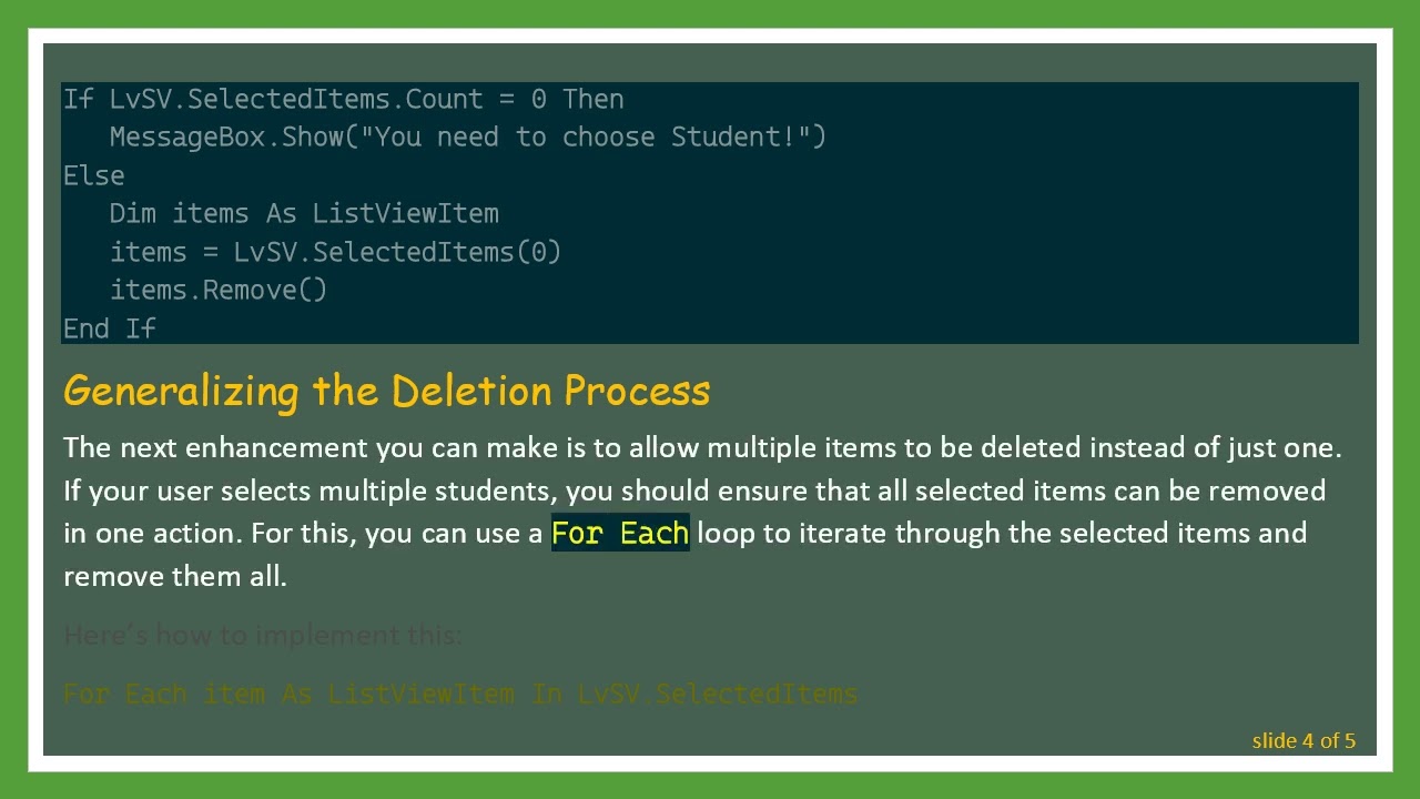 How to Properly Delete a ListView Item in VB.NET