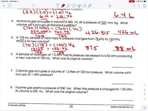 Boyle’s Law Worksheet Walkthrough