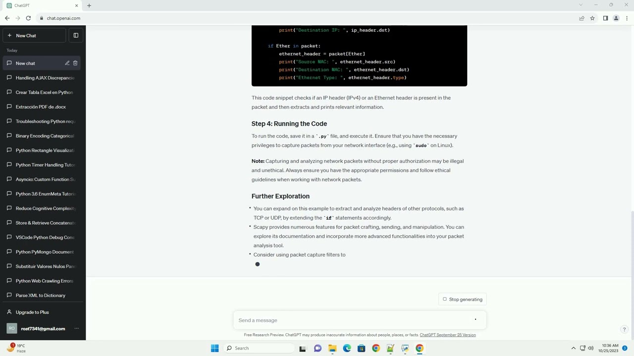 Extracting packet header using Python