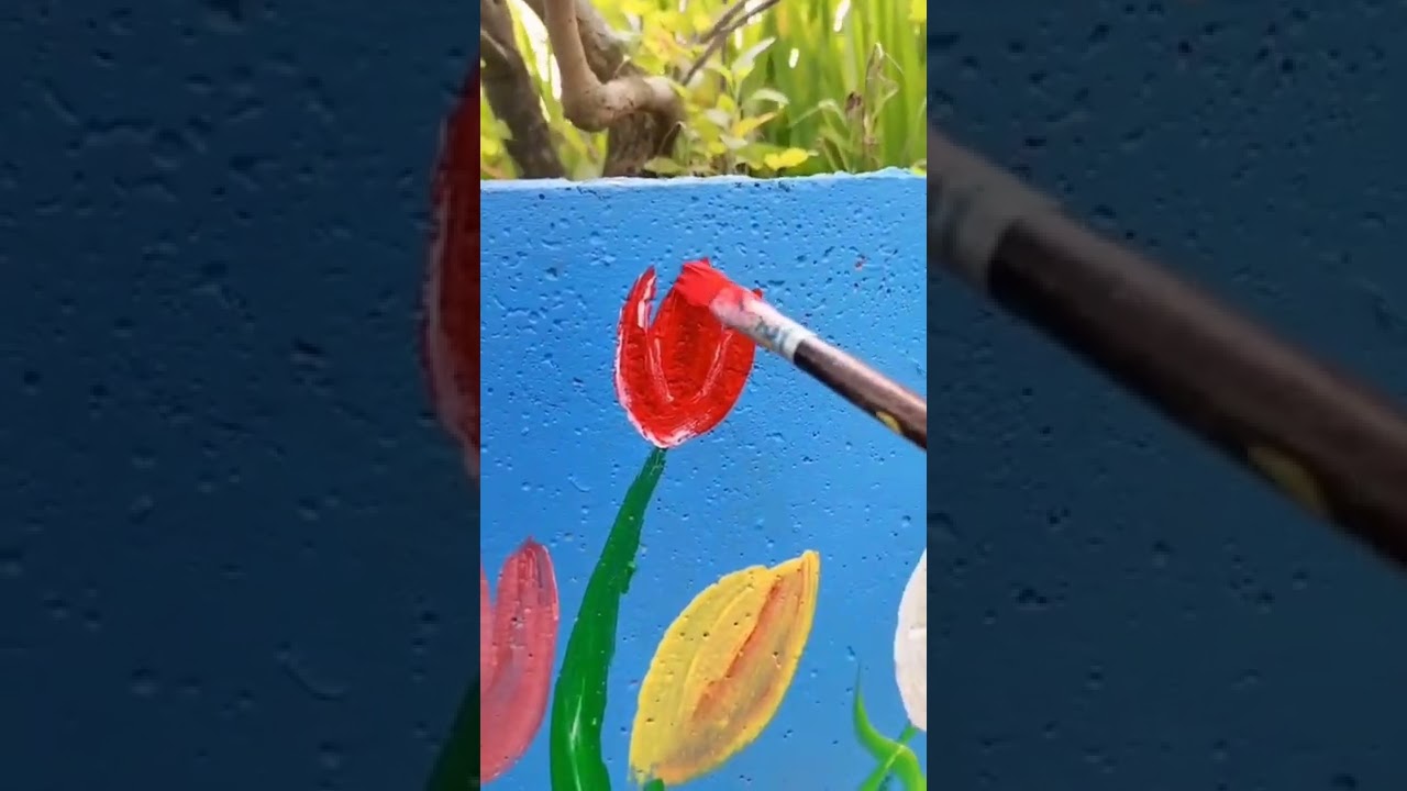 Lukisan Bunga Tulip. #shorts #lukisan