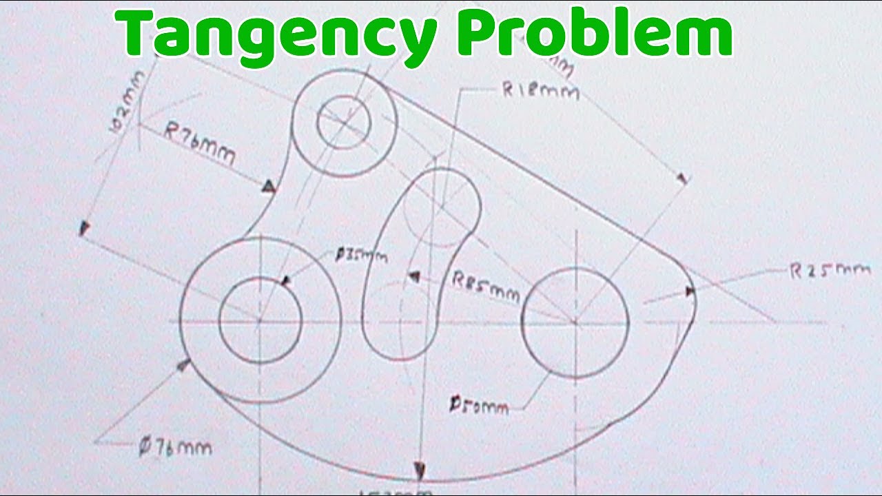 HOW TO DRAW TANGENCY PROBLEM 14 || ENGINEERING DRAWING || TECHNICAL DRAWING || TANGENCY