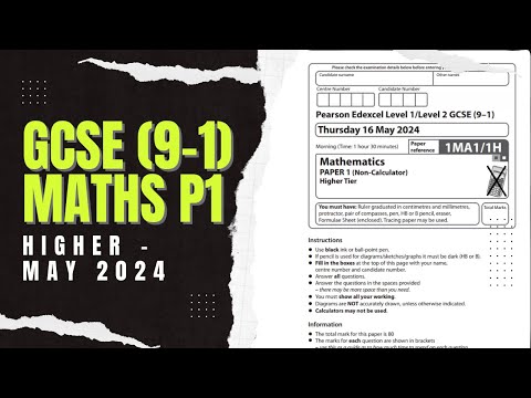 GCSE Maths Edexcel May 2024 Higher Paper 1 Exam Walkthrough | 1MA1/1H