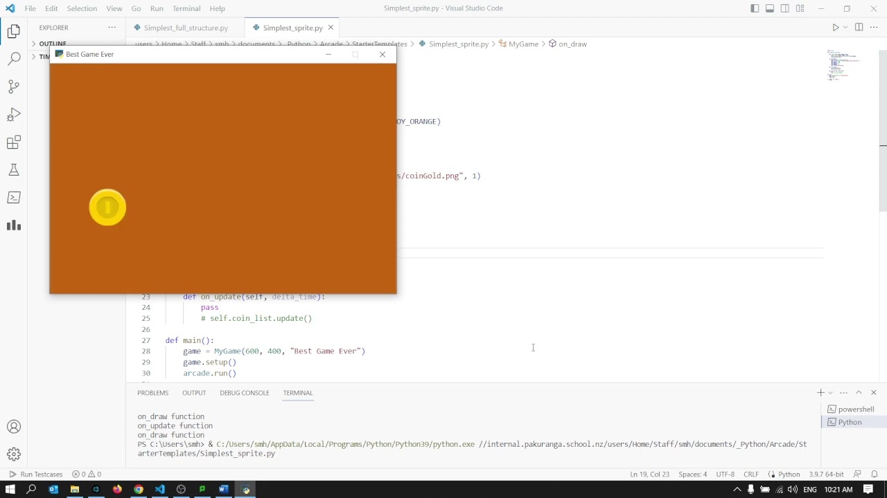 Python Arcade - most basic Sprite