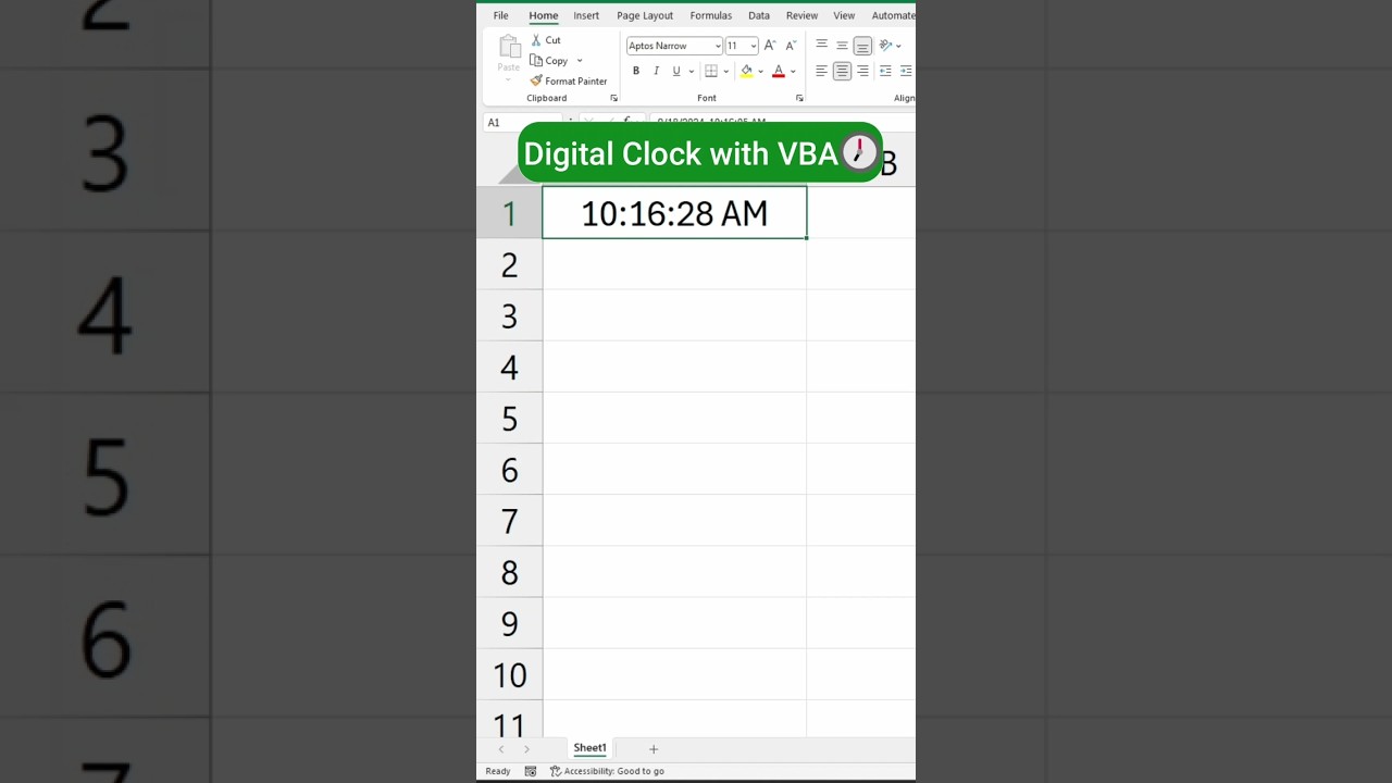 DIY Digital Clock Using VBA in Excel