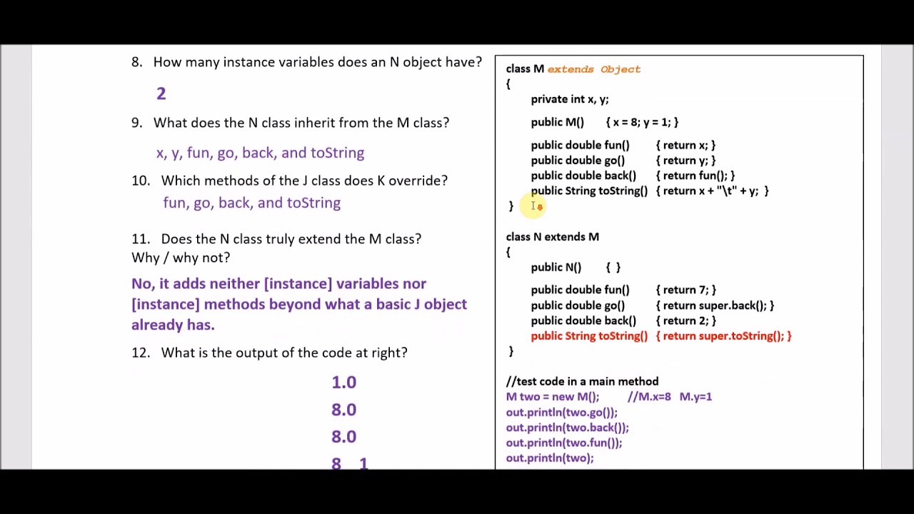 Inheritance Worksheet 3 prob 1