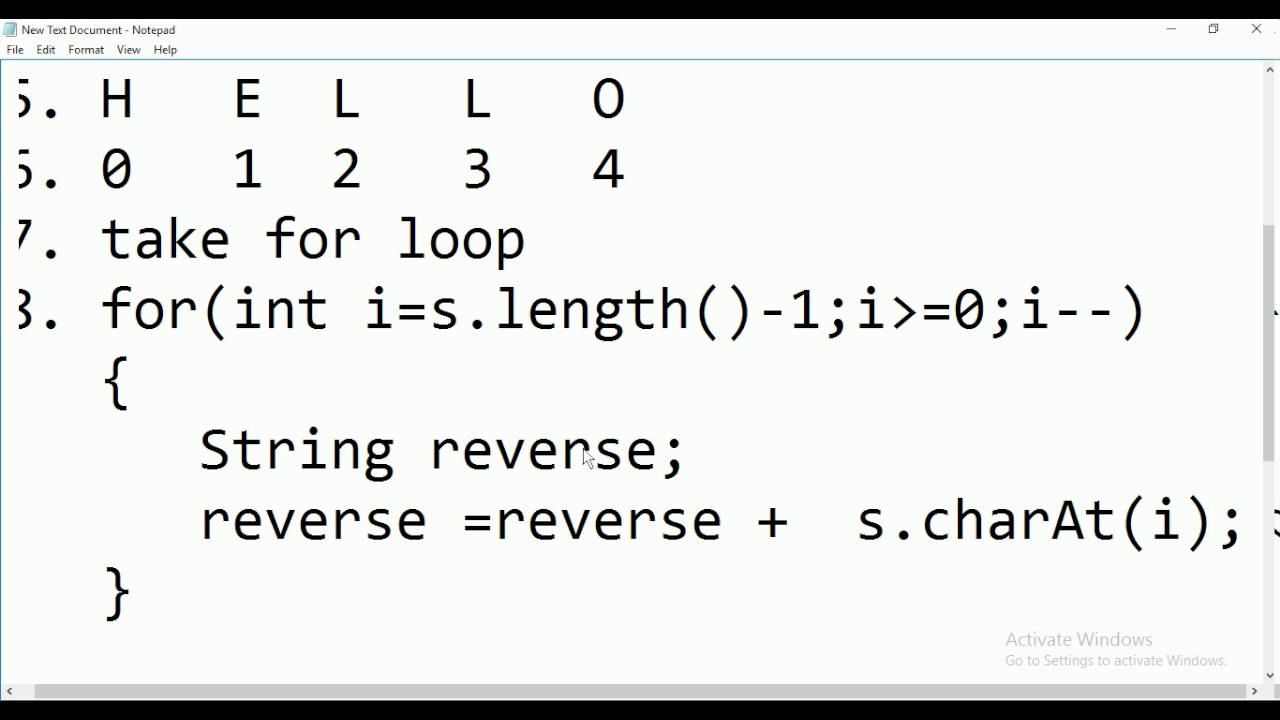 Reversing a String in java -Detailed Analysis with algorithm