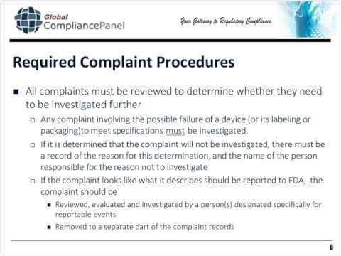 Medical Device Complaint Handling: MDR, Reports of Removals and Corrections