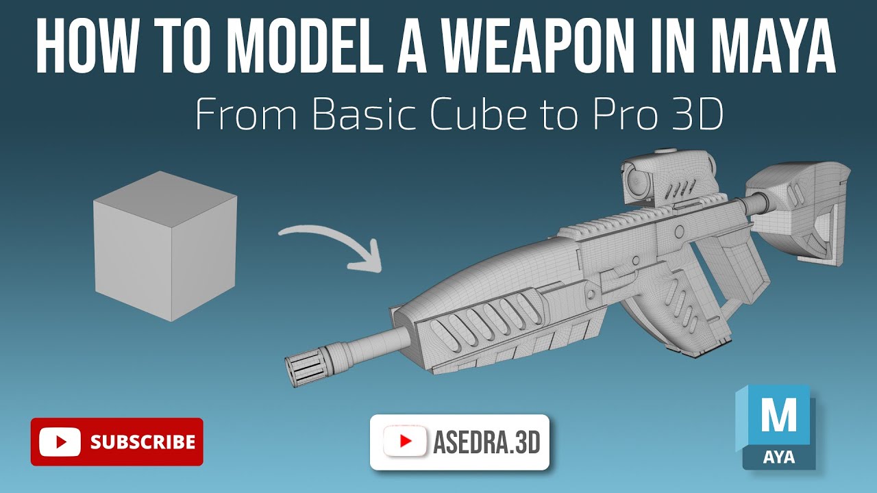 From a basic cube to a pro 3D weapon model! 🎯