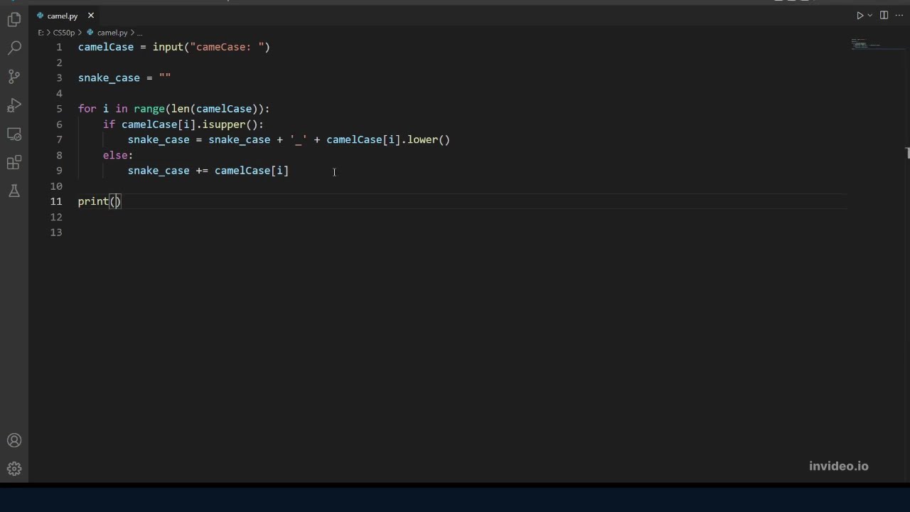 Camel Case, Problem Set 2 (CS50's Introduction to Programming with Python)